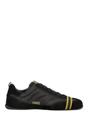 Fendi Wrap Suede And Fabric Low-top Trainers - Black