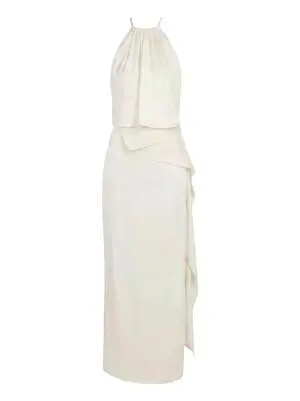 BAOBAB Lorena Maxi Ruffled Satin Skirt - Neutrals