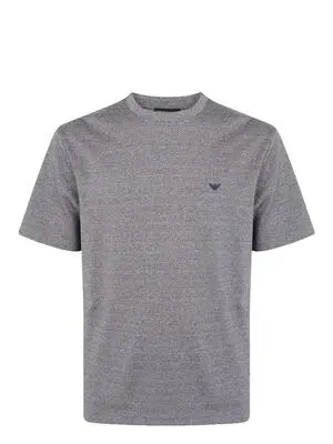 Emporio Armani Logo-embroidered Cotton T-shirt - Grey