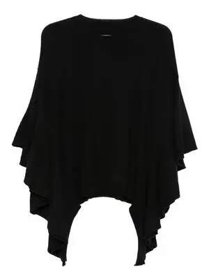 UMA WANG Ruffled Cape-sleeve Jumper - Black
