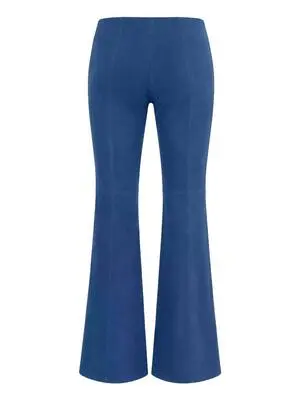 Stouls Stouls Blue Suede Finish Flared Trousers Blue
