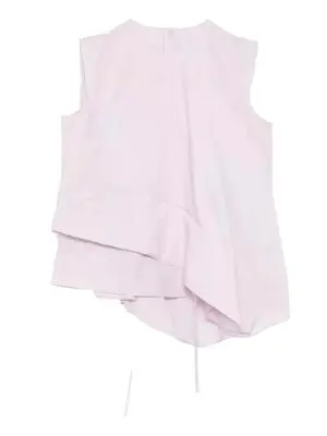 JNBY Asymmetrical Ruffled Sleeveless Blouse - Pink