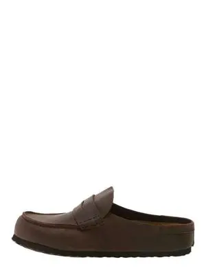 BIRKENSTOCK Naples Leather Slip-on Shoes - Brown