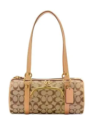 COACH 28 Kisslock Barrel Tote Bag - Neutrals