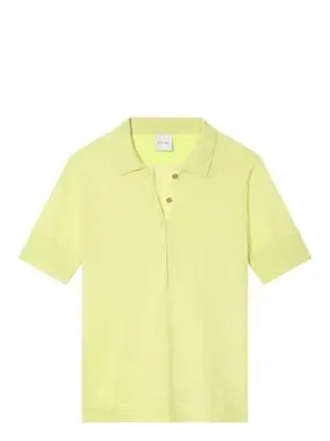 Paul Smith Merino Wool-blend Knitted Polo Shirt - Yellow