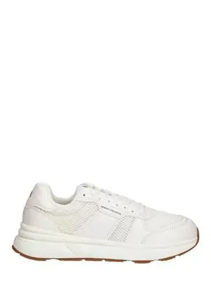 Armani Exchange Paneled Logo Sneakers - White