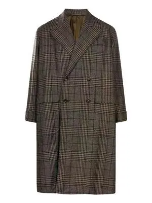 Caruso Rigoletto Check Double-breasted Coat - Green