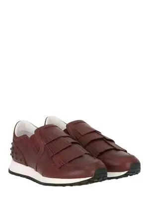 TOD'S Fringed Gommino-stud Sneakers - Brown