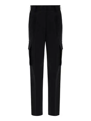Herno High-waisted Tailored Cargo Trousers - Black