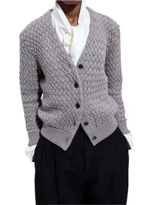 Bottega Veneta Intrecciato Wool Cardigan - No
