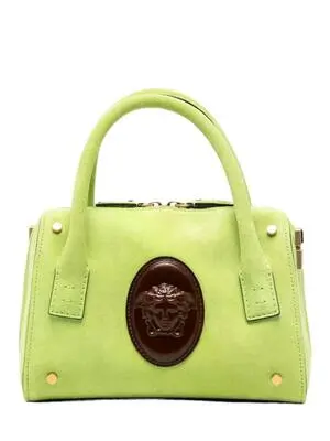Versace Small Medusa Head Suede Tote Bag - Green