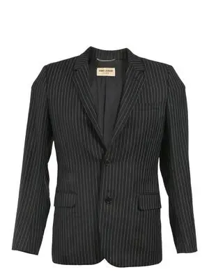 Saint Laurent Pinstripe Single-breasted Blazer - Black