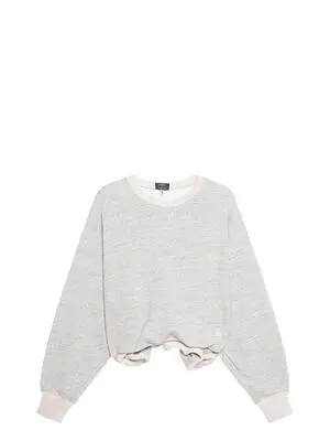 R13 Long Sleeve Crewneck Sweatshirt With Graphic Print - Grey