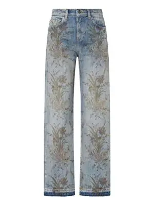 LIU JO Liu Jo Floral Print Straight-Leg Jeans