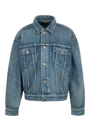 Saint Laurent Long-sleeved Denim Jacket - Blue