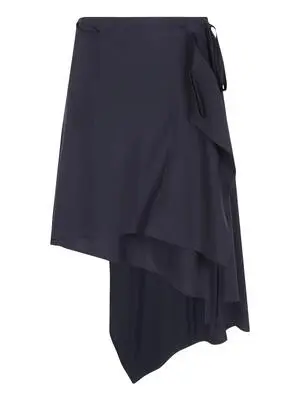 ANN DEMEULEMEESTER Asymmetric Midi Skirt - Black