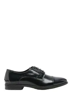 CARLO PIGNATELLI Polished Finish Lace-up Derby Shoes - Blue