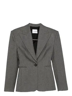 Andamane Single-button Suit Jacket - Gray-black