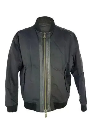 Alexander McQueen Bomber Jacket With Leather Trim - Black