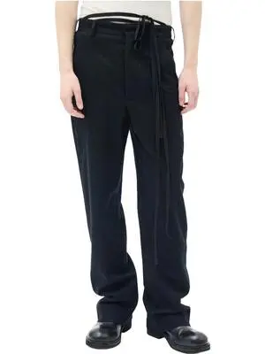 ANN DEMEULEMEESTER Brushed Wool Trousers - Black