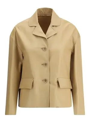 SALVATORE SANTORO Leather Jacket - Beige