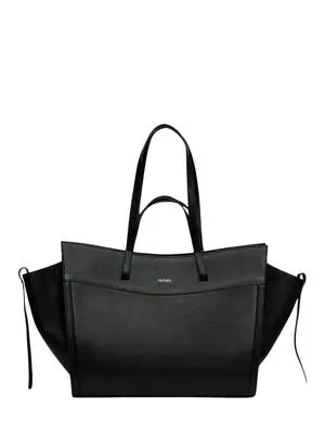 SAONARA BRAND Shopping Bag Black Leather