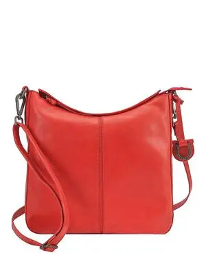 LLOYD BAKER Phoebe Washed Leather Hobo Bag - Red