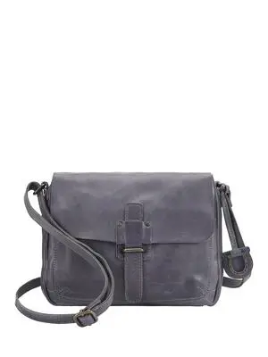 LLOYD BAKER Georgia Washed Leather Crossbody Bag - Grey