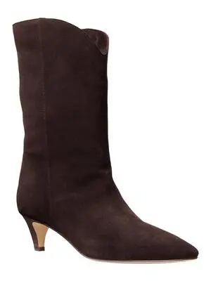 Michael Kors Daniela Suede Pointed Toe Kitten Heel Boots - Brown