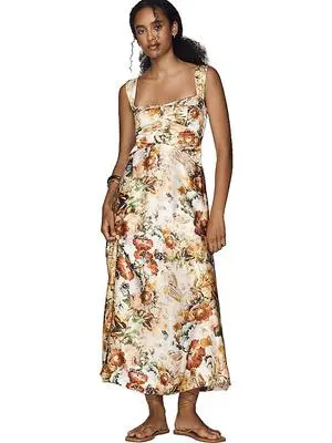 Maeve Jocelyn Midi Slip Dress Burcu Korkmazyurek By - Neutral Pattern