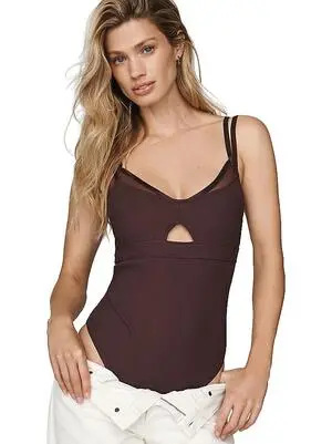 Anthropologie Double Layer Bodysuit - Fudge