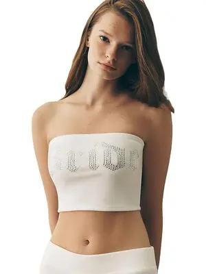 Juicy Couture X Weddings Bride Velour Tube Top - Ivory