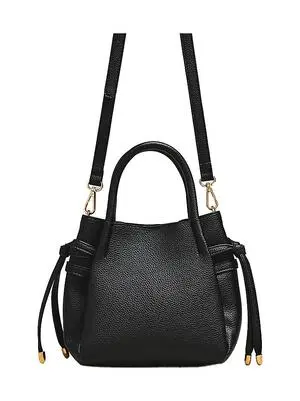 Maeve Faux-leather Tulip Satchel With Tie Details - Blackened