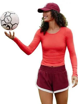 Daily Practice Fitted Long Sleeve Top - Red