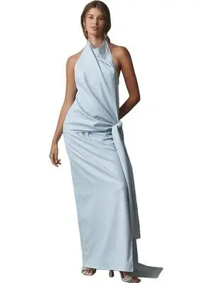 TOJHA Julissa Halter Maxi Dress - Light Blue