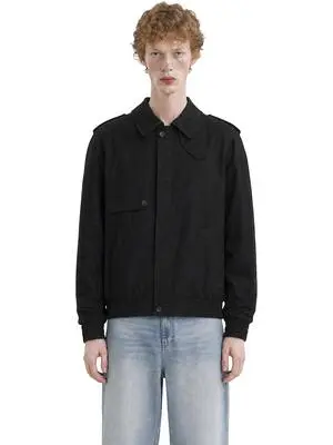 MAISON MARGIELA MM6 Maison Margiela Black Cotton Twill Jacket With Elasticated Hem Black