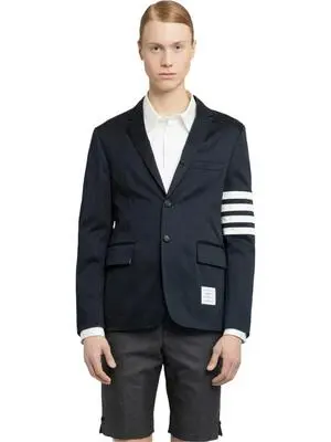 Thom Browne Navy Cotton Unconstructed 4-bar Blazer - Blue