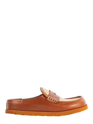 BIRKENSTOCK Naples Raffia And Smooth Leather Mules - Brown