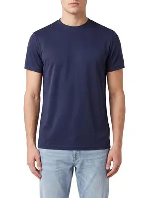 RRD Short-sleeved Crewneck T-shirt In Technical Fabric With Contrast Logo Blue