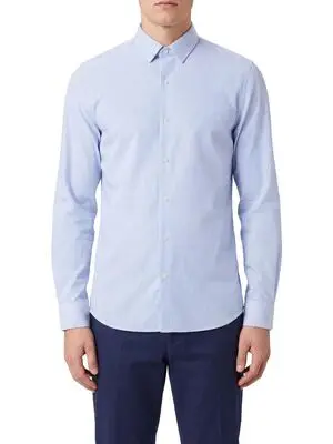 RRD Striped Technical Fabric Shirt With A Slim Fit And Classic Collar - Blue 1