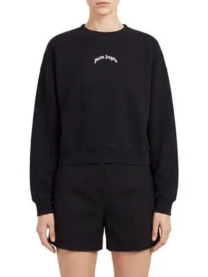 Palm Angels Logo Crewneck Sweatshirt - Black