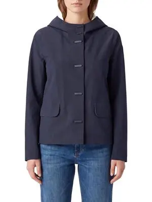 RRD Montecristo Hooded Short Windbreaker Jacket In Polyamide - Blue