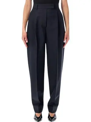 RÓHE High-waisted Wide-leg Trousers In Virgin Wool And Mohair With Pleats - Blue