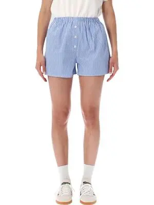 SPORTY & RICH High-waisted Cotton Boxer Shorts - Striped