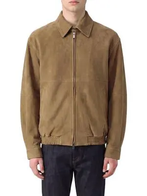 TONYWACK Suede Shirt Jacket With Zip Closure - Biscuit