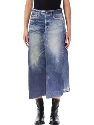 Our Legacy Our Legacy Paneled Denim Skirt Blue