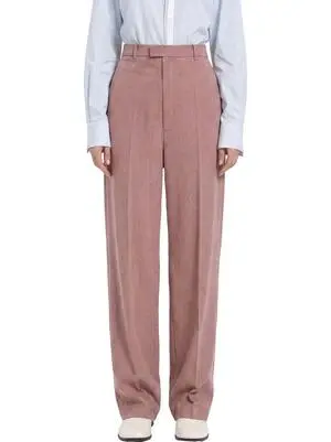 Bottega Veneta High-waisted Wool Trousers - Pink