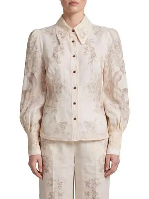 Zimmermann Zimmermann Printed Shirt Beige