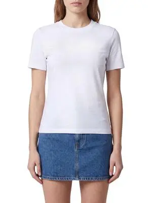 Versace Slim Fit Embroidered Logo Cotton T-shirt - White
