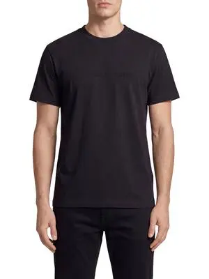 Versace Slim Fit Cotton T-shirt With Tone-on-tone Logo - Black